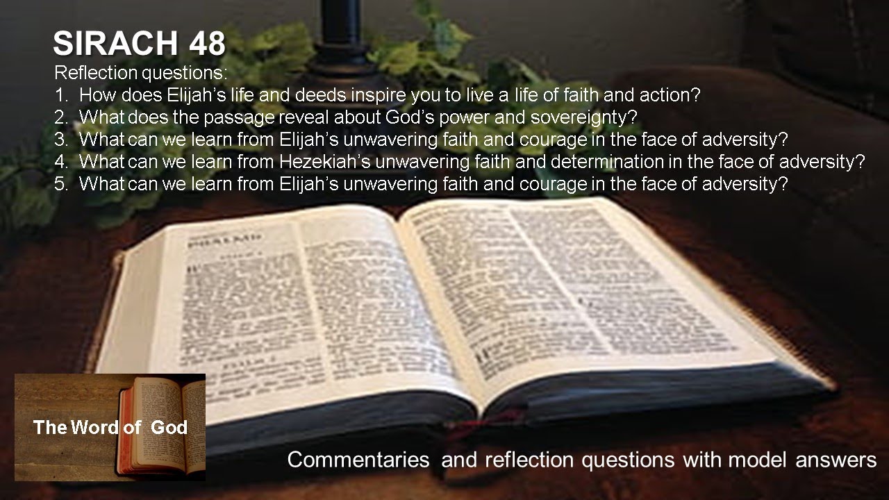 Sirach 48 with Commentaries and reflections - YouTube