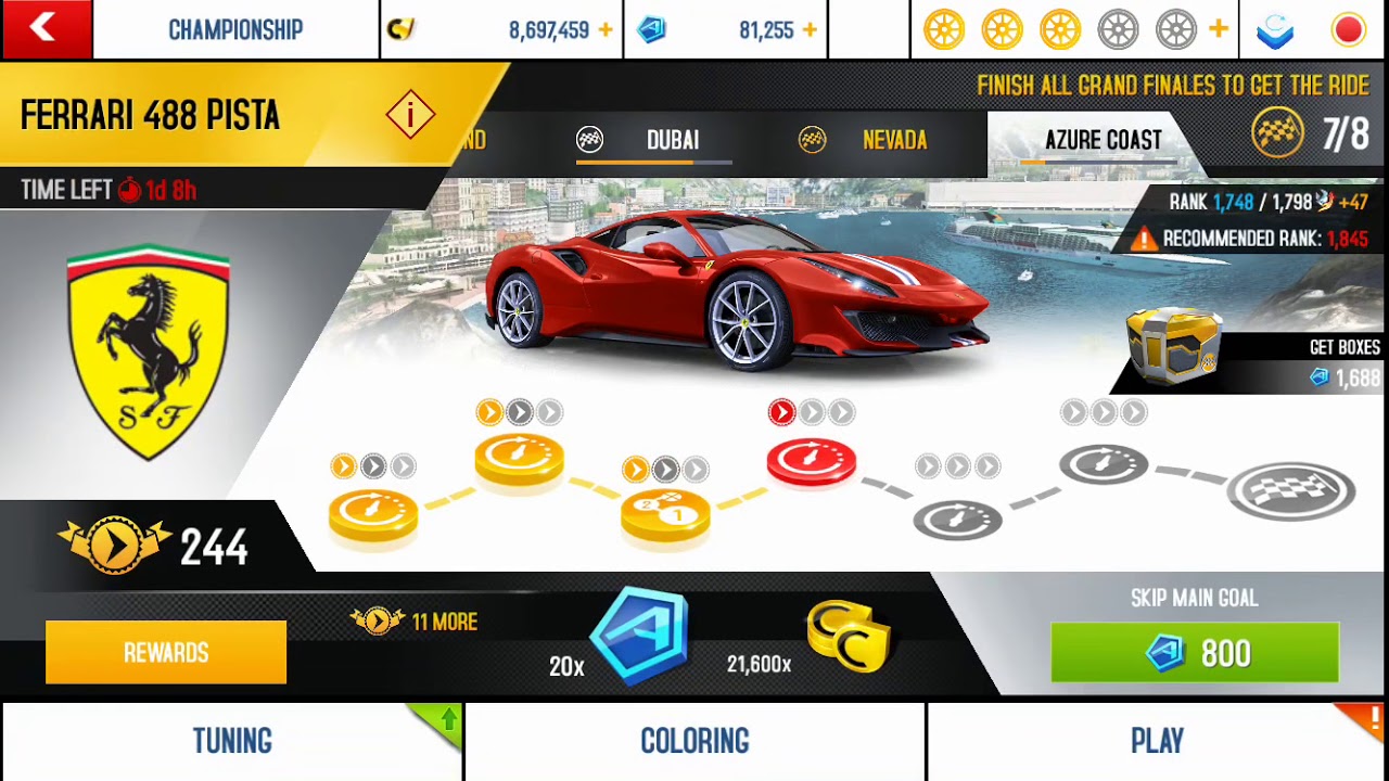 Ferrari Pista - Azure Coast - 4.1 - YouTube