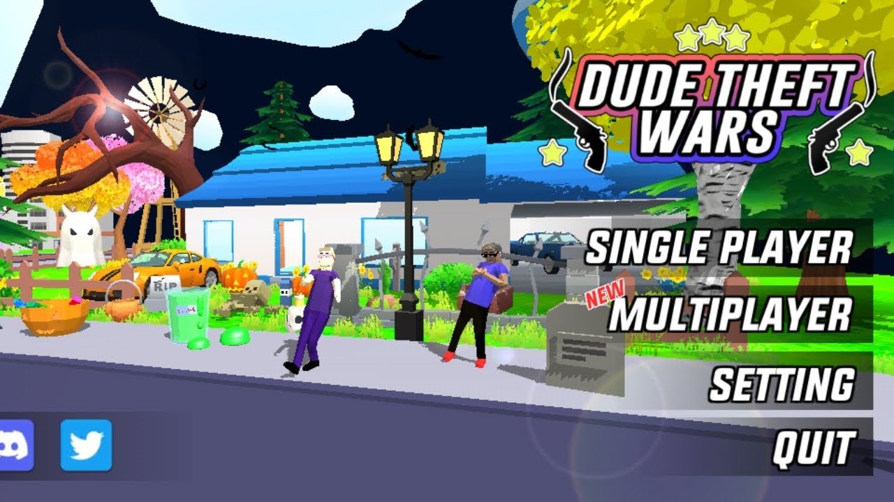 playing multiplayer in Dude Theft Wars hoo - YouTube