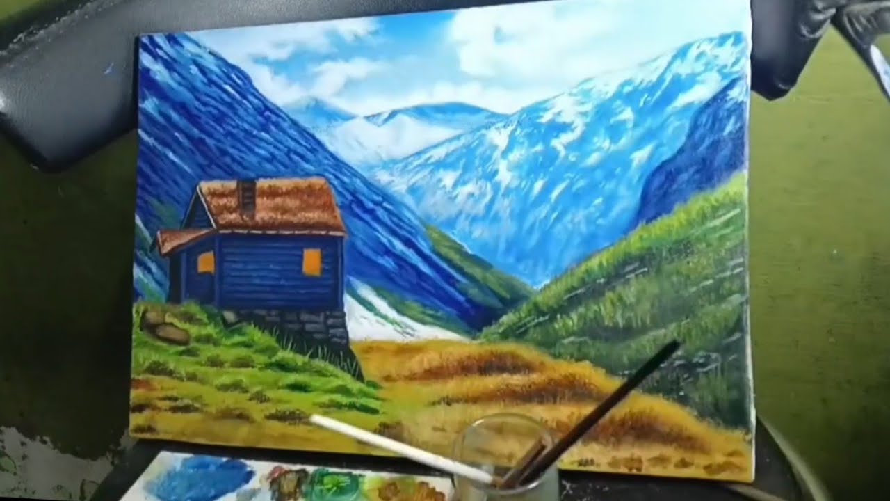 Drawing a landscape for my English sir. - YouTube