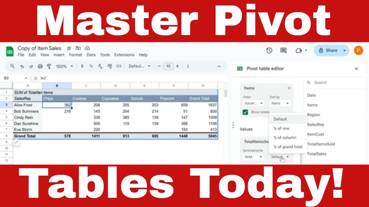 Pivot Table in Google Sheets Made Easy [Step-by-Step Tutorial!] - YouTube