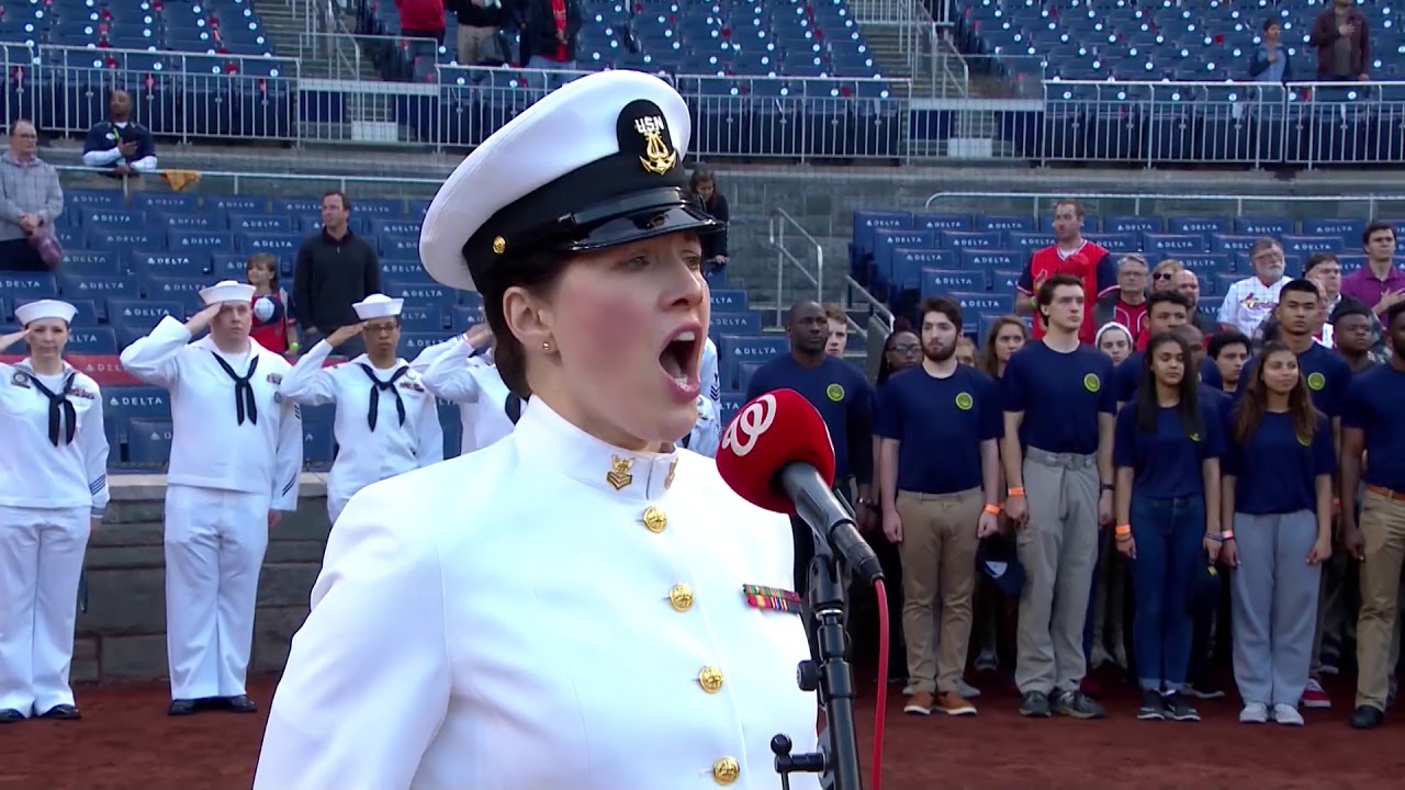 MU1 Maia Rodriguez sings the National Anthem - YouTube