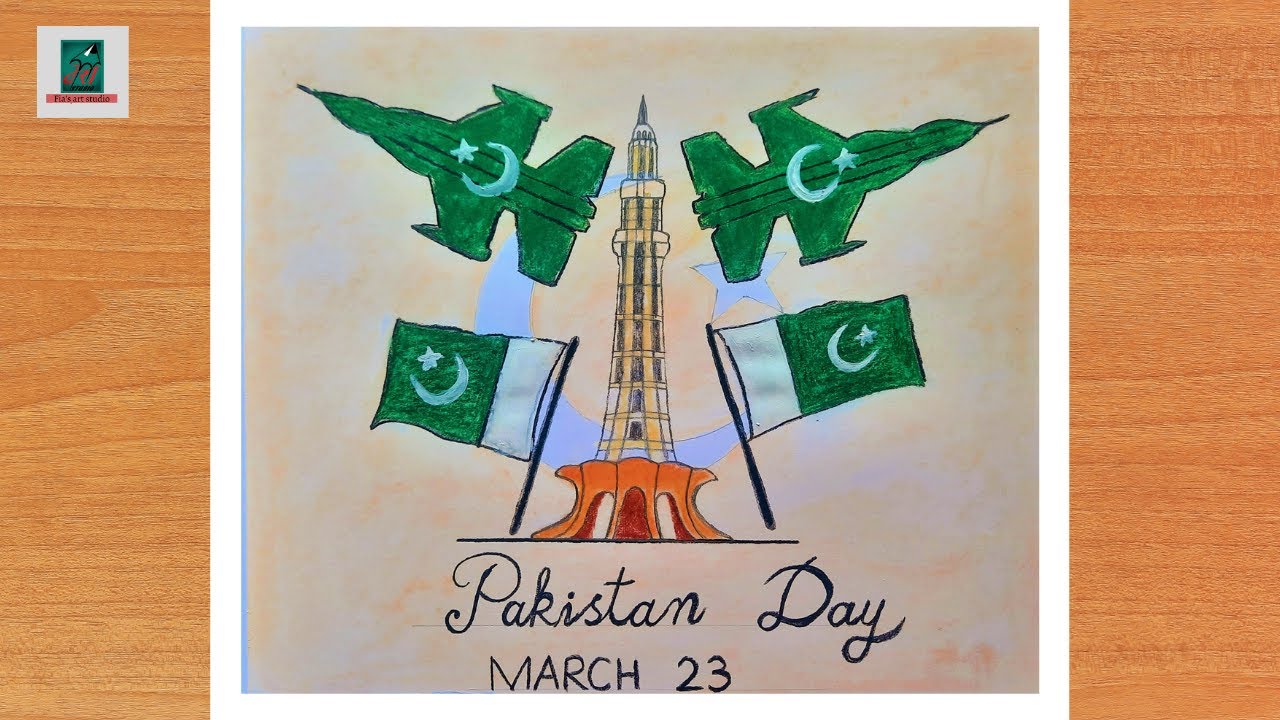 Pakistan day drawing/Pakistan Resolution Day drawing/23rd March ...
