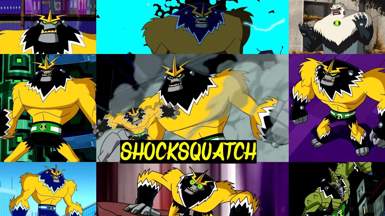 All shocksquatch transformations in all Ben 10 series - YouTube