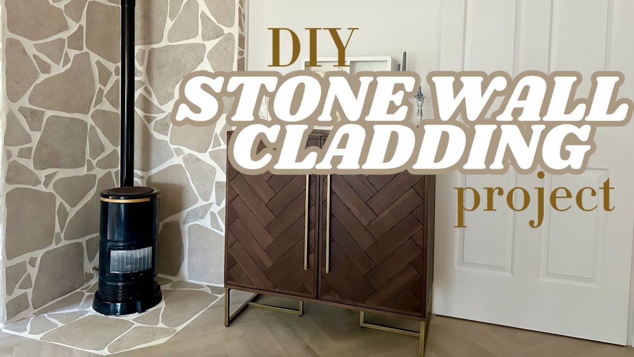 DIY stone wall cladding project | house renovations vlog - YouTube