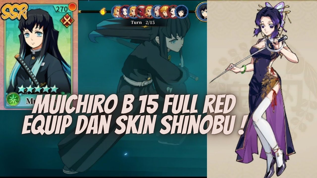 MUICHIRO B15 FULL RED EQUIP DAMAGENYA MELEDAK DAN REVIEW SKIN SHINOBU ...