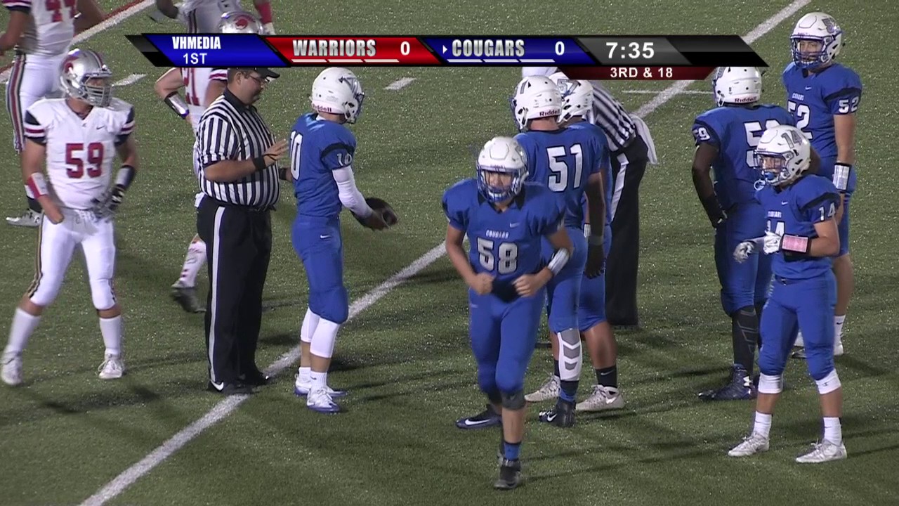 VHHS Cougars Varsity Football VS Deerfield Warriors Sept 23 16 No ...