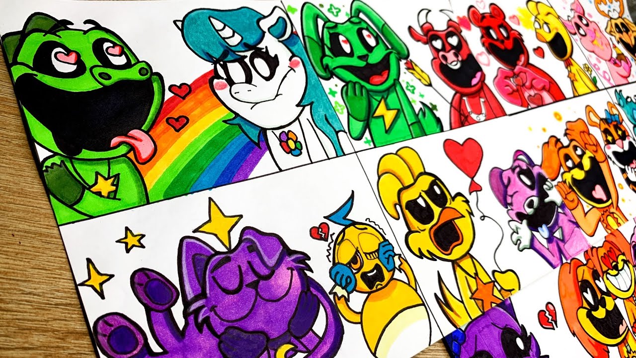Drawing Love Couples Compilation | Poppy Playtime 3 | Smiling Critters ...