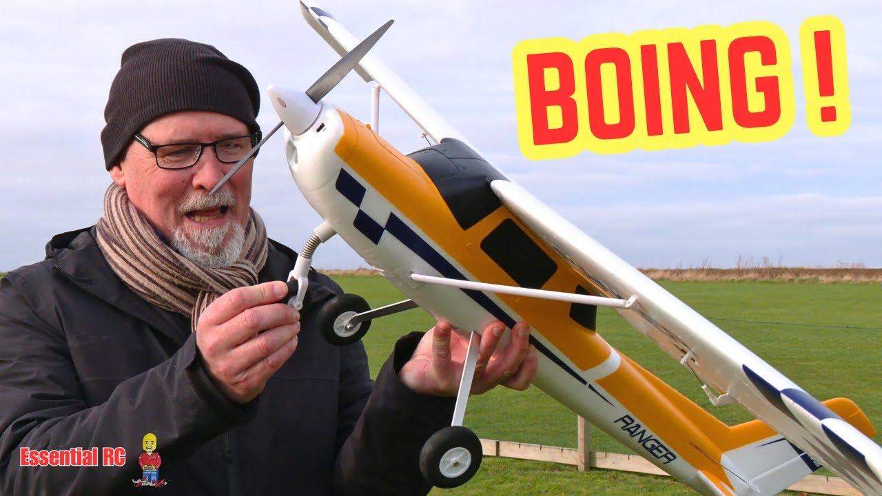 THIS RC TRAINER AEROPLANE LANDING GEAR has EXTRA "BOING" ! FMS 1220mm ...