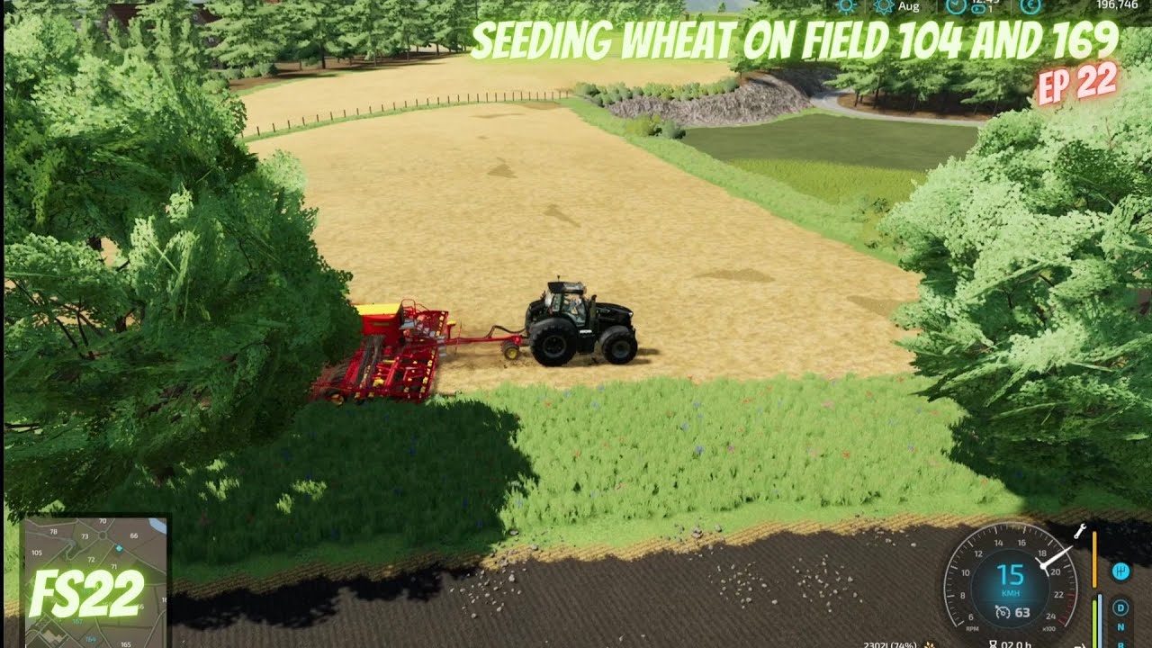 Lets Play Fs22 Ep22 Seeding Wheat on field 104 and 169 - YouTube