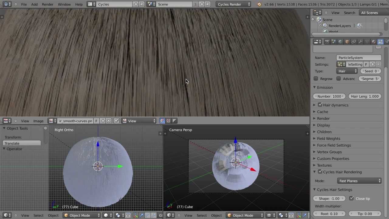Blender 2 66 Overview 04 Cycles Hair Strand Rendering Youtube