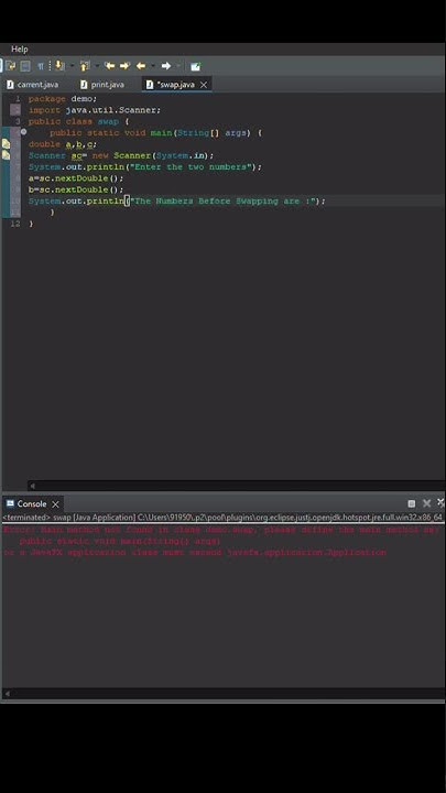 Java Program For Swapping Two Numbers💻 Youtube