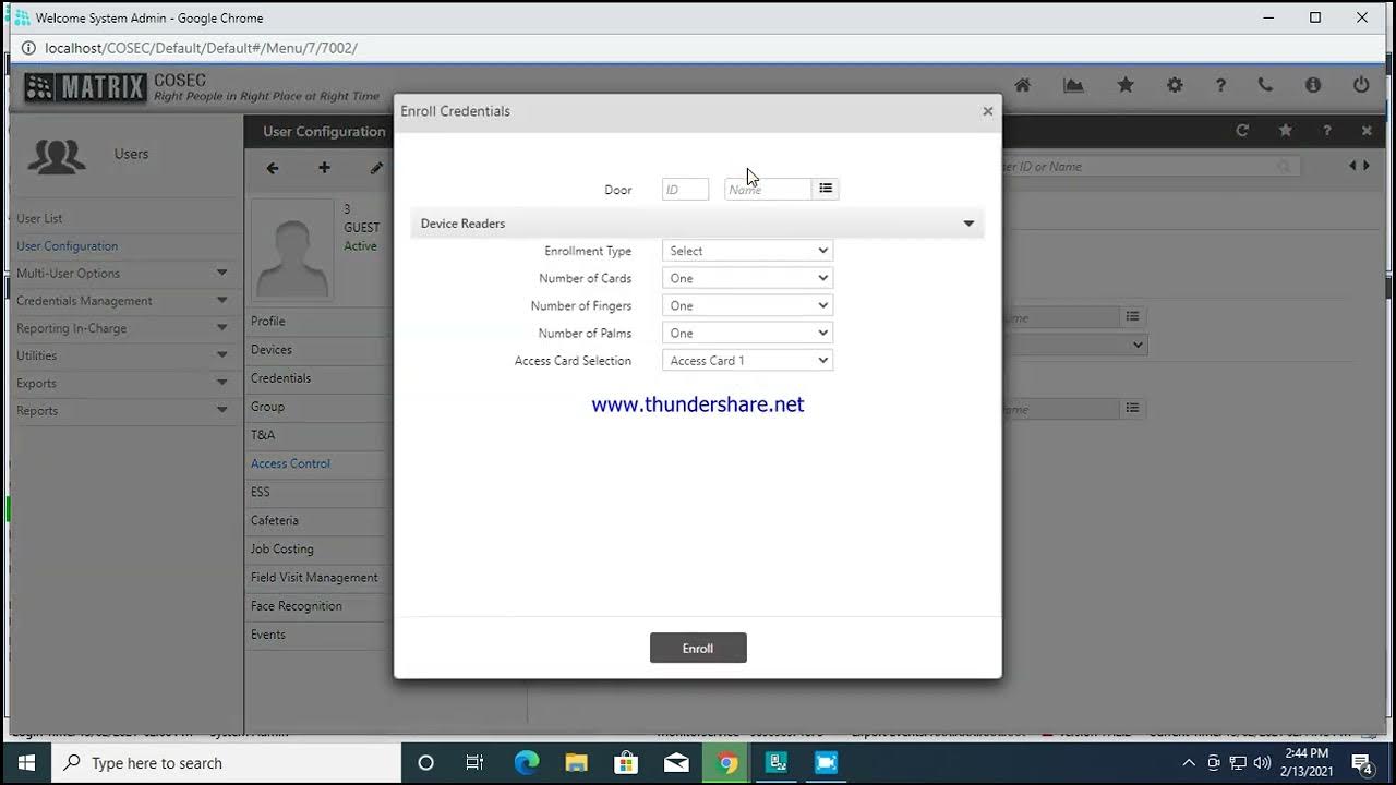 MATRIX cosec add card and user - YouTube