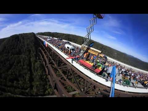 A Bridge Day Tandem BASE Jump in 360 - YouTube