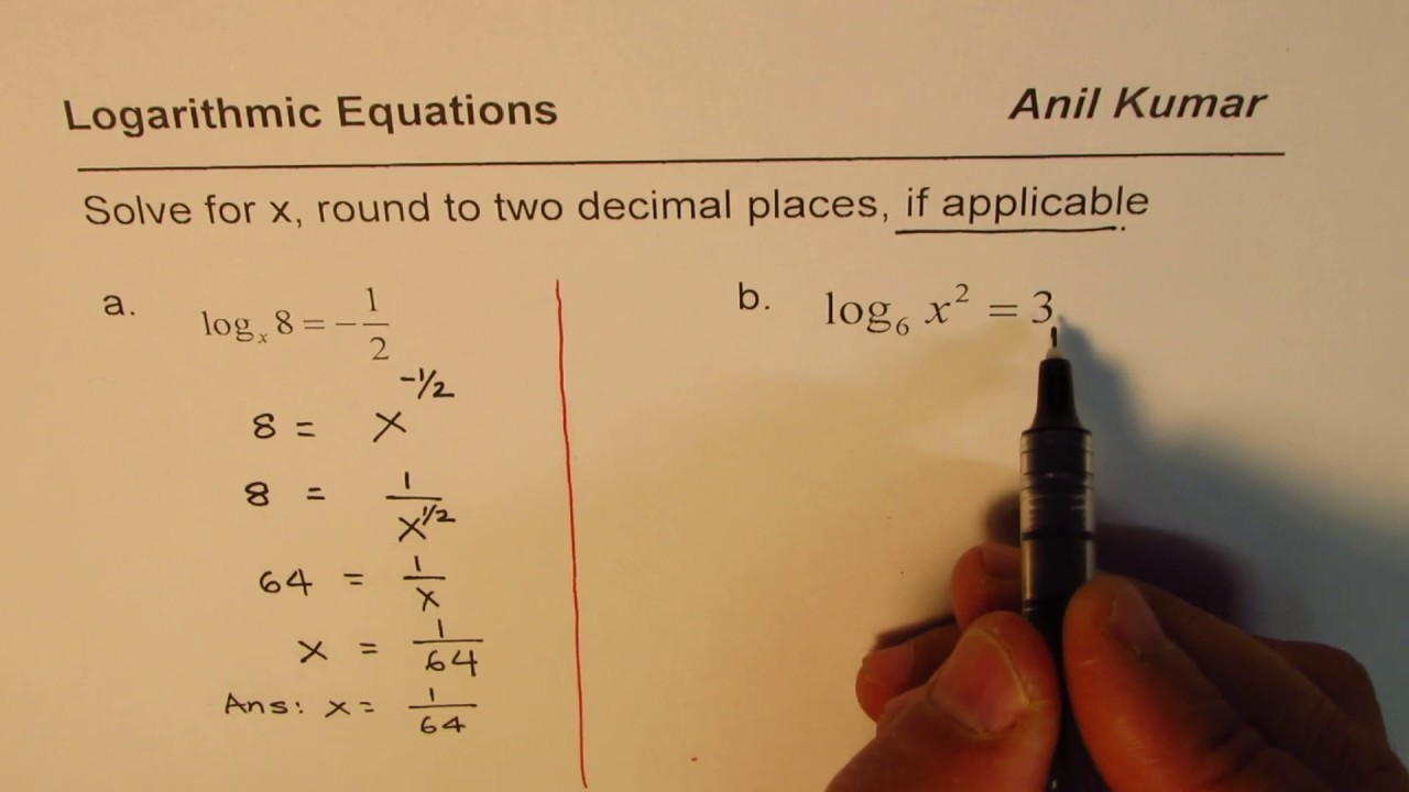 Review How to Solve Logarithmic Basic Equations - EDEXCEL - GCSE - SAT ...