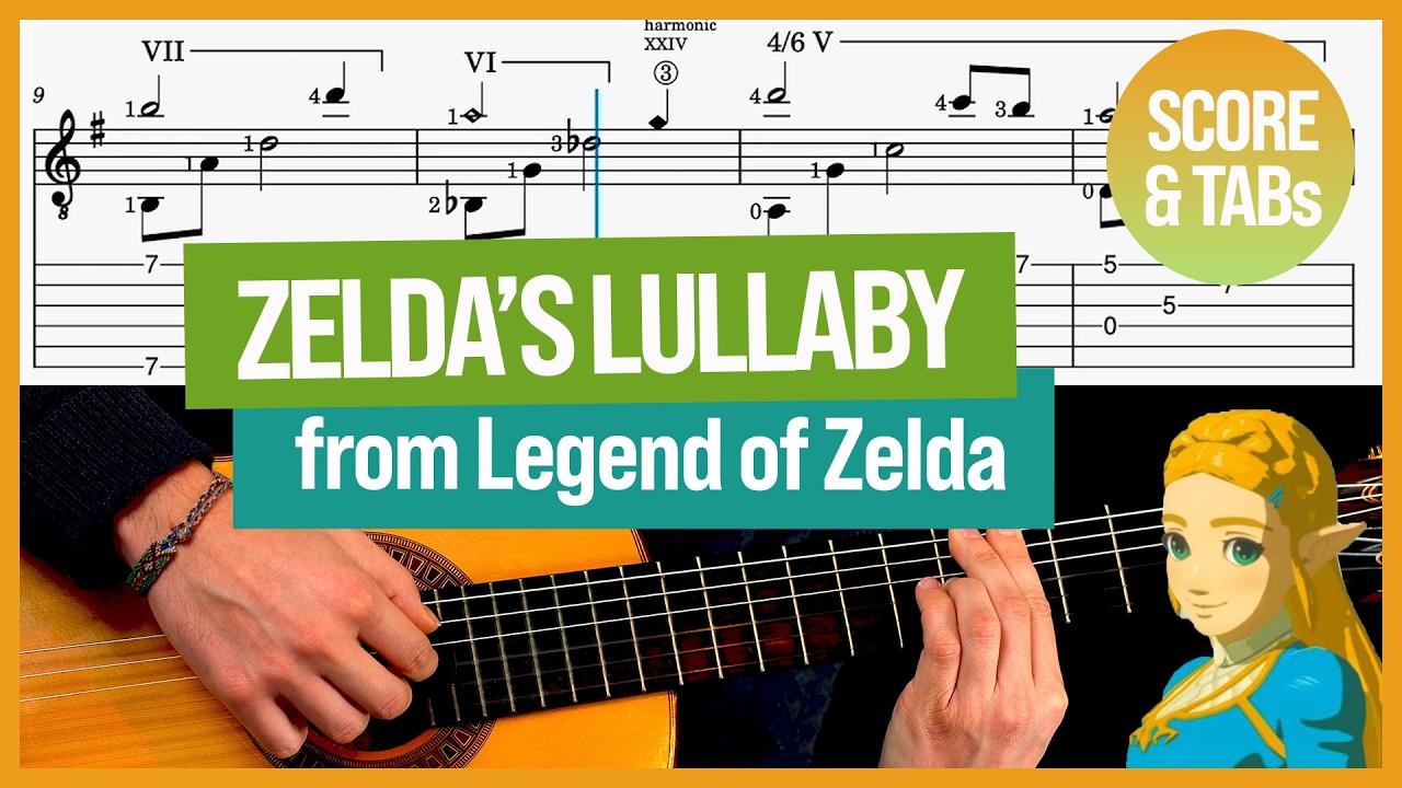 Zelda's Lullaby | Classical Guitar Slow Play-Along TAB (No Talking ...