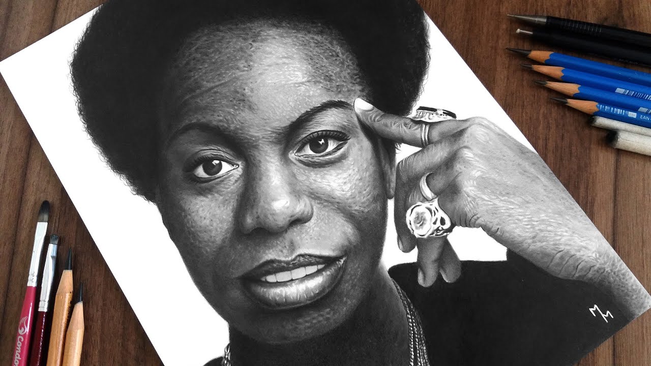 Drawing Nina Simone | Speed Drawing - YouTube