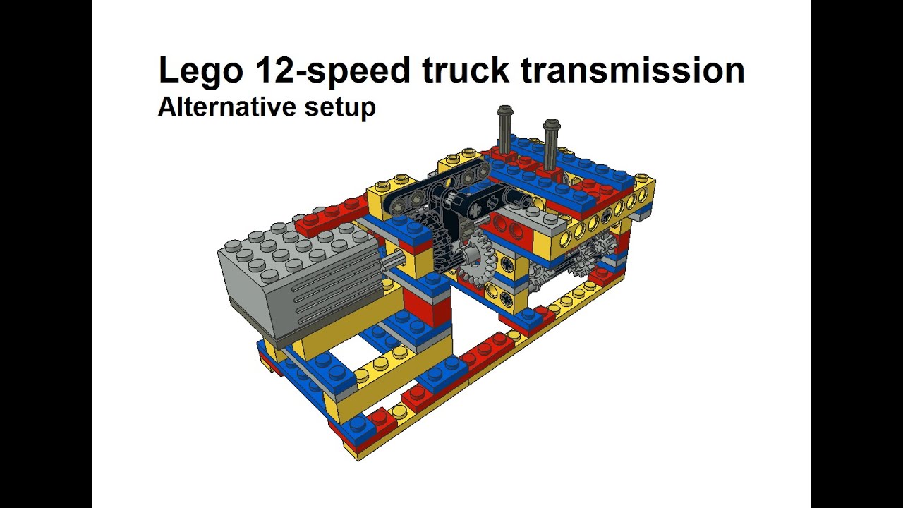 Lego 12-speed truck transmission, alternative setup - YouTube
