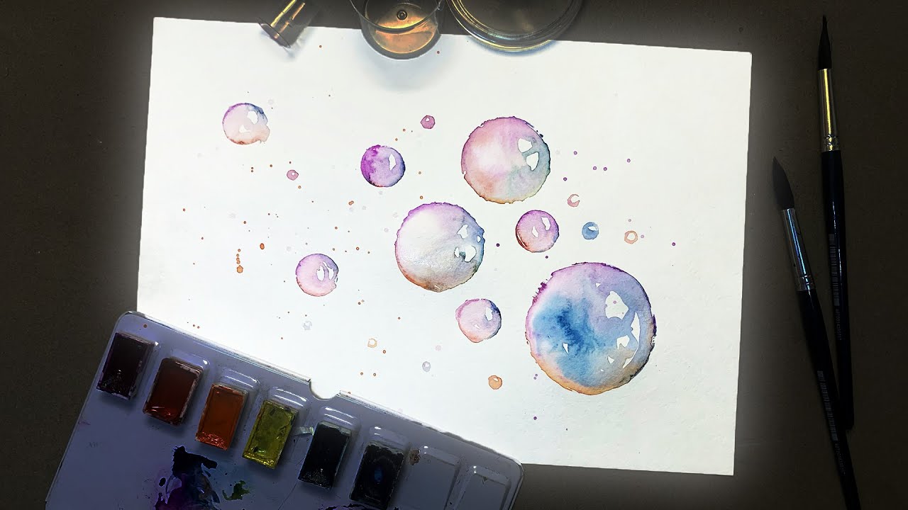 How to draw a bubbles | Drawing a bubbles with watercolors | Easy - YouTube