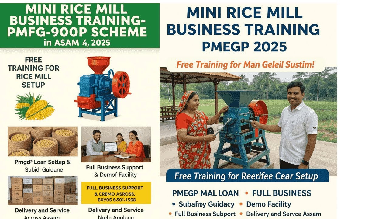 🚜 How to Start Mini Rice Mill Business in Assam | PMEGP Scheme Full ...