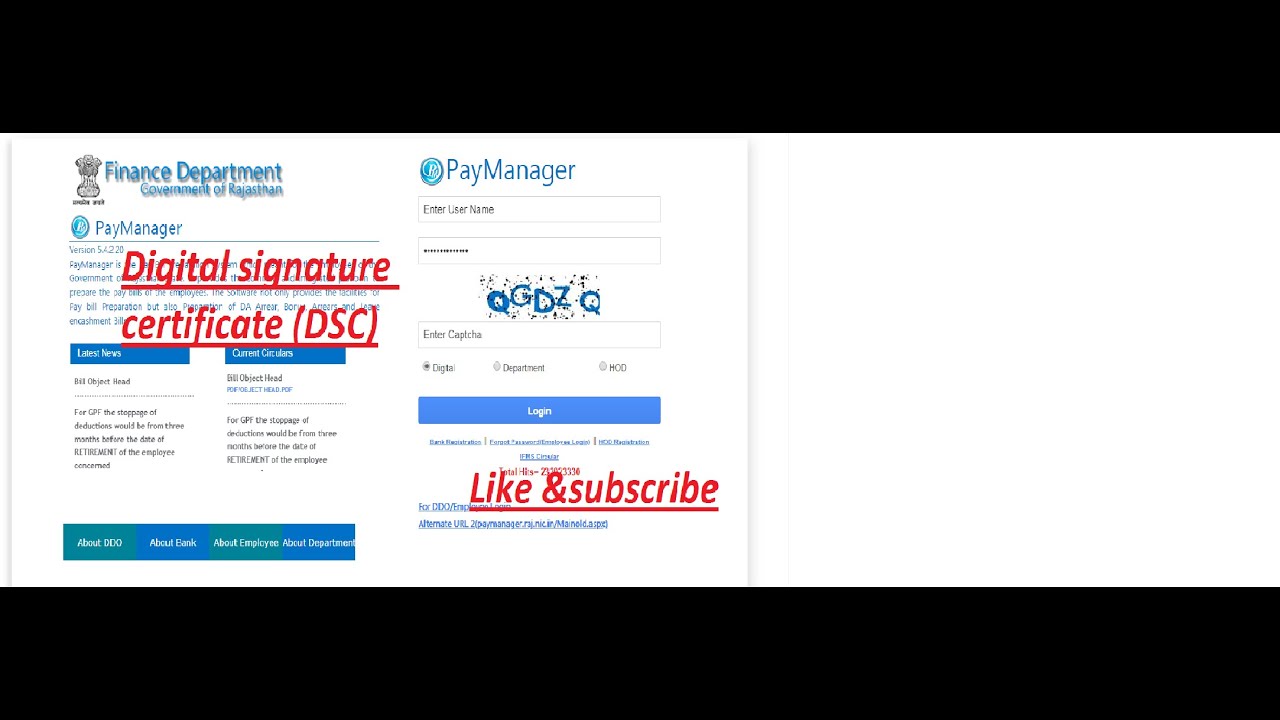 Paymanger bill by (DSC) Digital signature certificate - YouTube