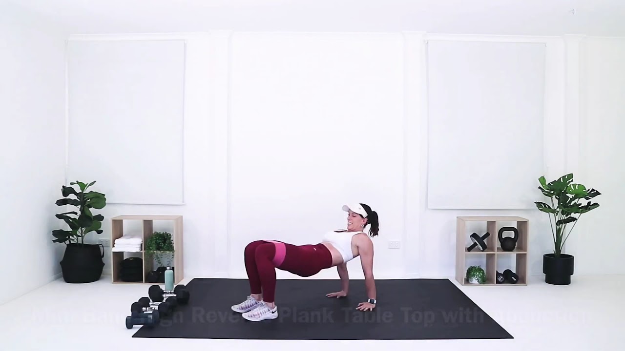 Mini Band High Reverse Plank The Top with Abduction - YouTube