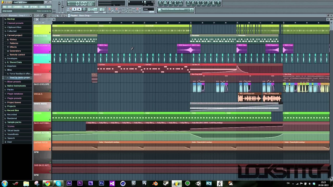 Glitch Hop / Moombahcore drop in FL Studio 10 [ ''Over and Over'' by ...
