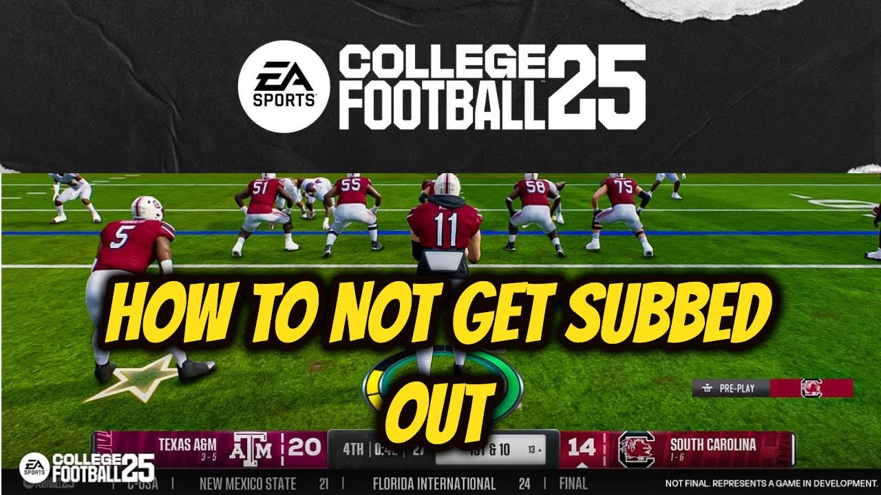 HOW TO NOT GET SUBBED OUT IN ROAD TO GLORY ON NCAA COLLEGE FOOTBALL 25 ...