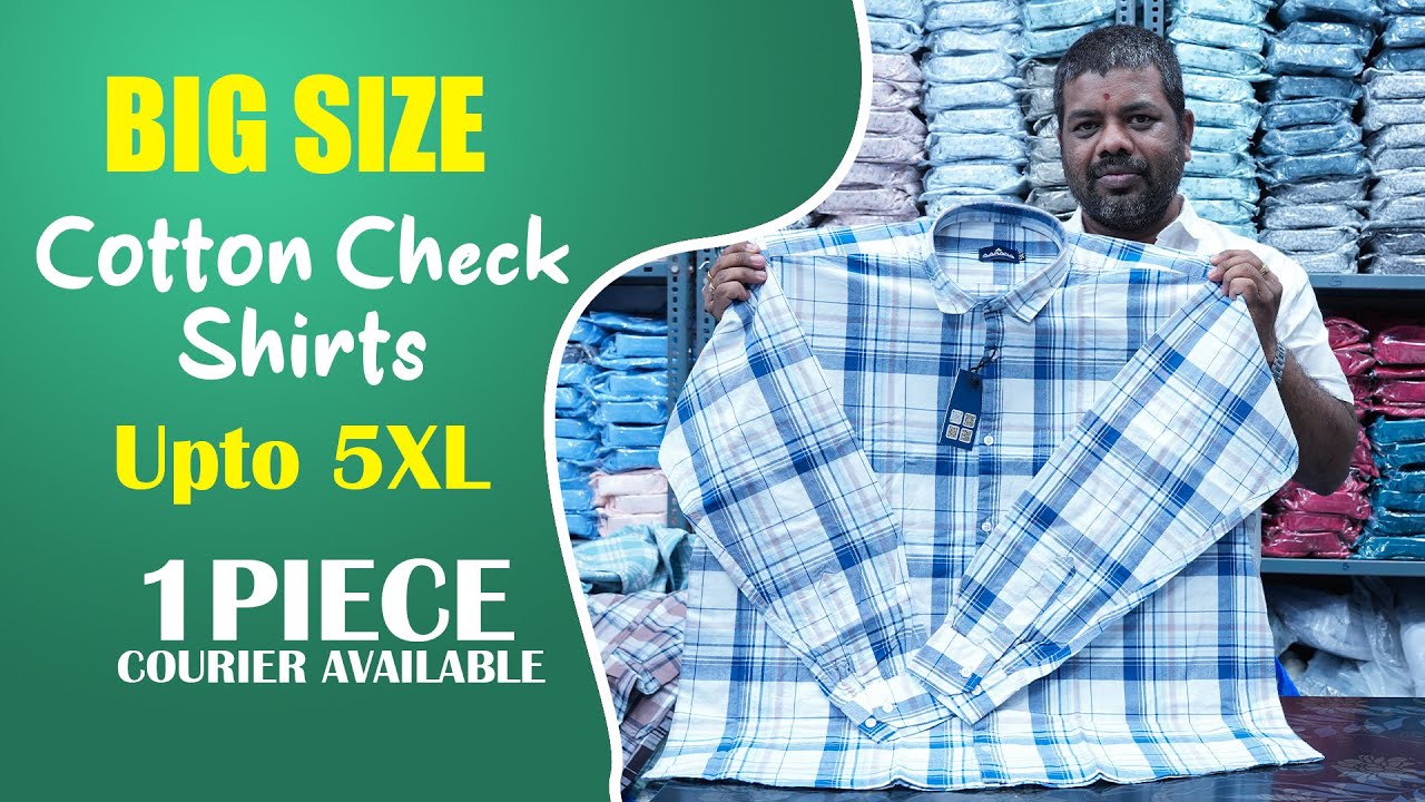 Big Size Cotton Check Shirts Collection Up to 5 XL Available | 1 Piece ...