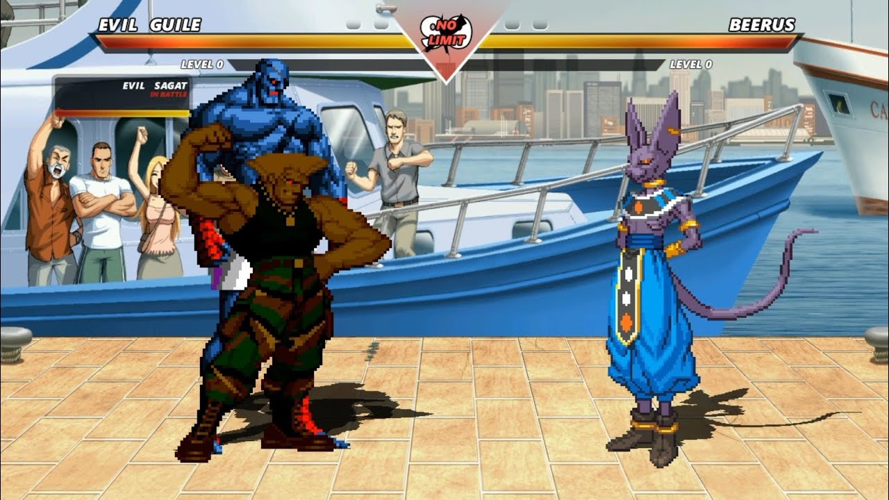 EVIL GUILE & EVIL SAGAT vs BEERUS - High Level Awesome Fight! - YouTube