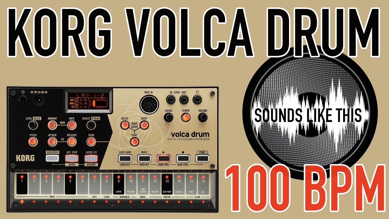 Korg Volca Drum | 100 BPM (No Talking) - YouTube
