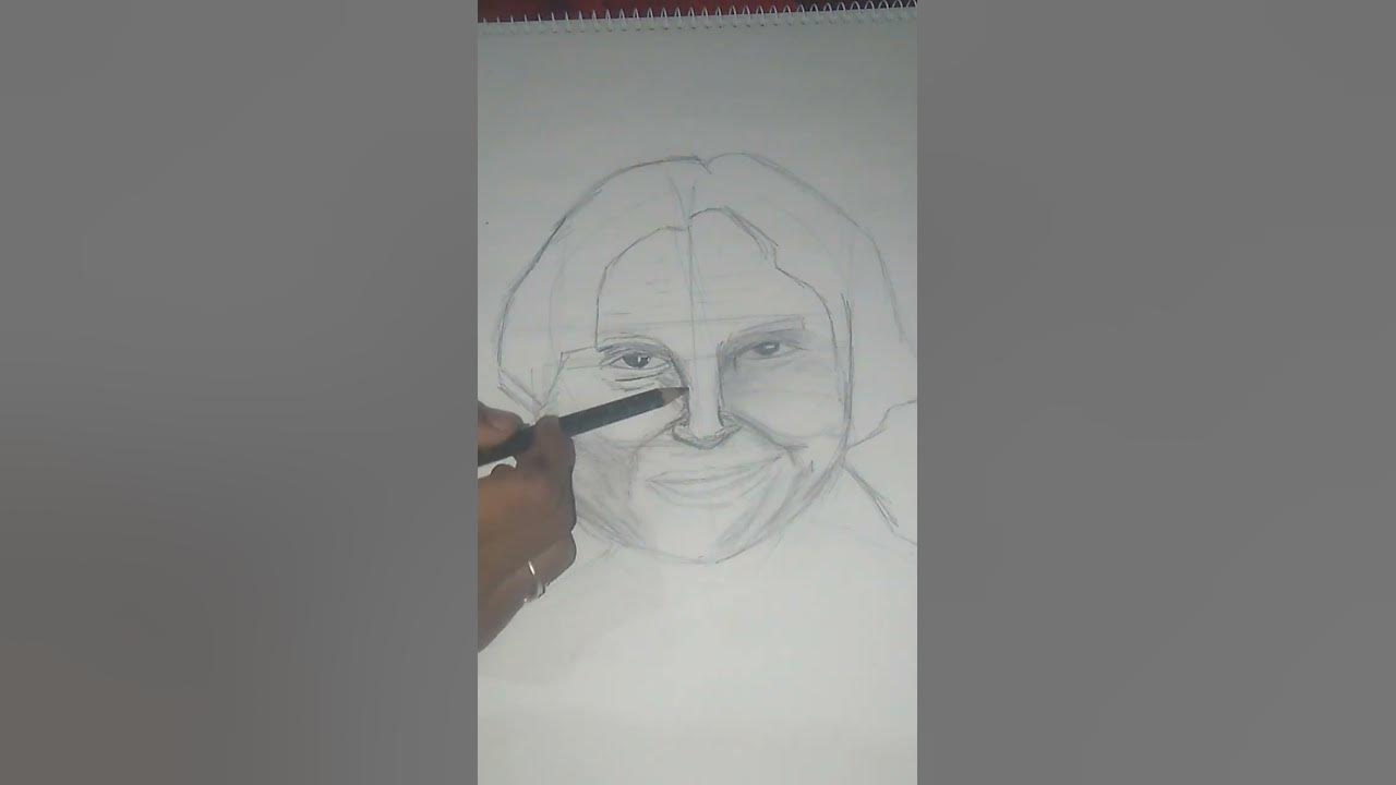 how to draw a sketch of APJ Abdul Kalam - YouTube