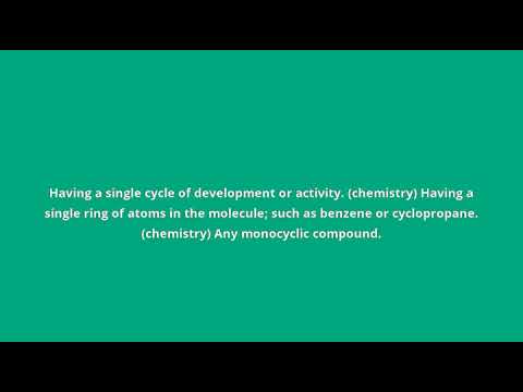 what is the meaning of monocyclic - YouTube