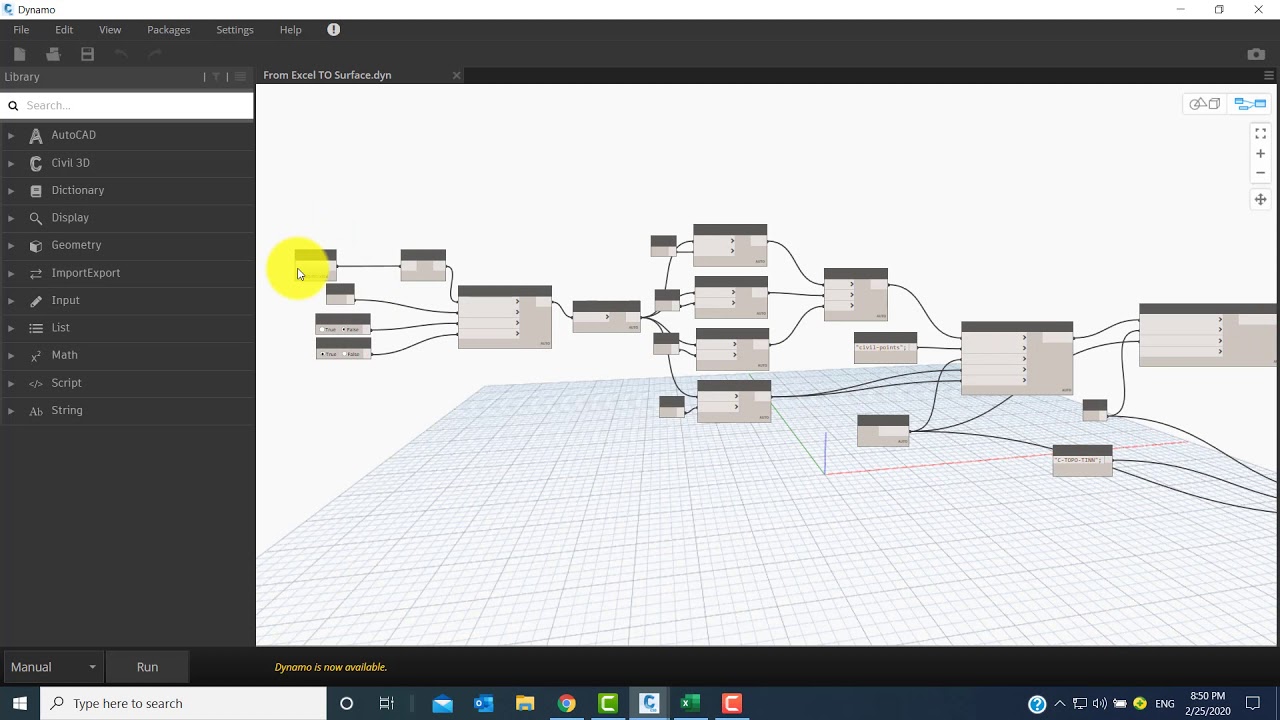 From Excel to Civil 3d With Dynamo - YouTube