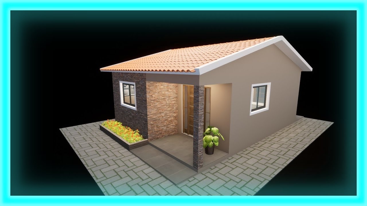 Planta de Casa Pequena 6x8 com 2 Quartos e Cozinha Americana - YouTube