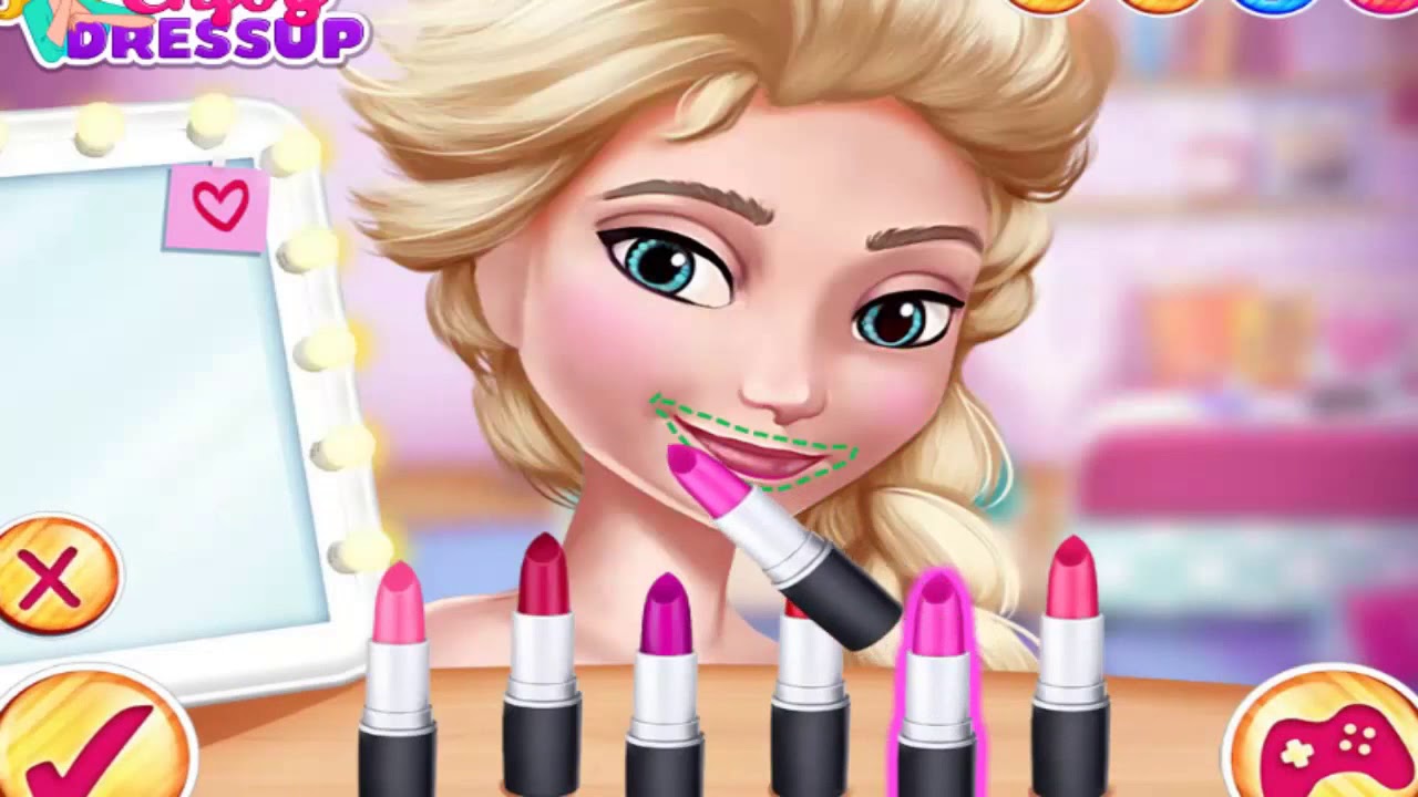 Frozen Elsa makeup and Barbie makeup games barbi makyaj oyunları - YouTube
