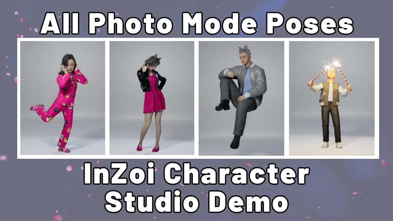 All InZoi Photo Mode Poses from the Character Studio Demo - YouTube