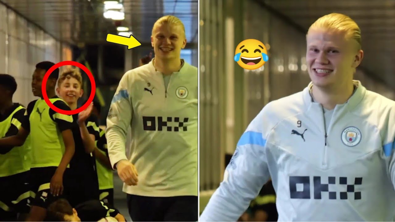 Erling Haaland smile when Man City fans sing for him!!😂💙🎵 - YouTube