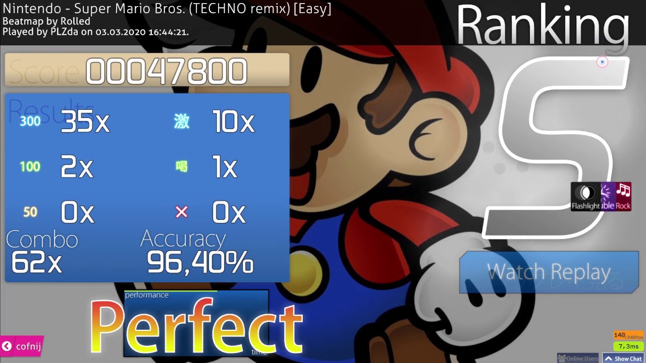 Nintendo - Super Mario Bros. (TECHNO remix) osu! play by PLZda - YouTube