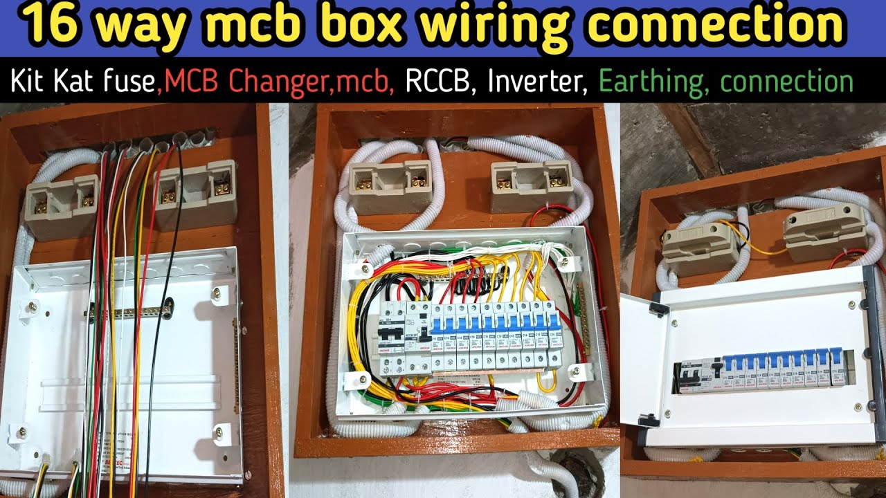 complete MCB Box wiring connection||RCCB, MCB Changer connection|16 way ...