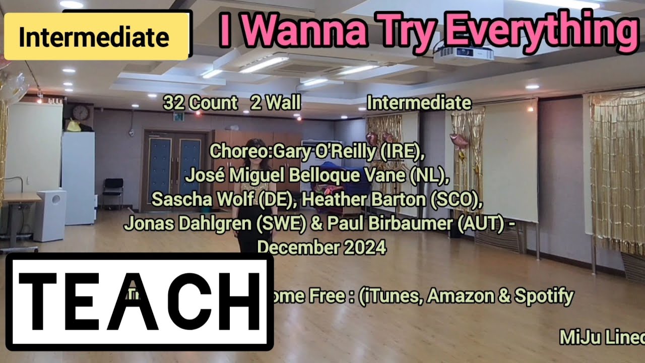 Teach: I Wanna Try Everything Linedance 아이 워나 트라이 에브리띵 라인댄스 - YouTube