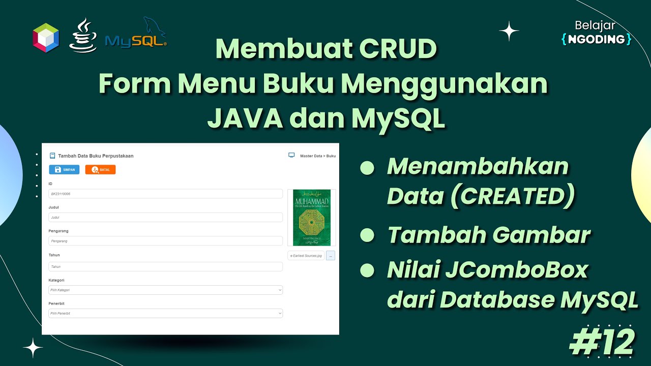 Membuat Fungsi Tambah Data Form Menu Buku menggunakan JAVA dam MySQL ...