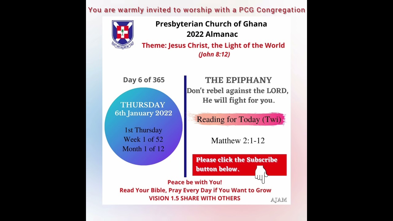 Presby | Presbyterian Church of Ghana | PCG Almanac Bible Reading 06.01 ...