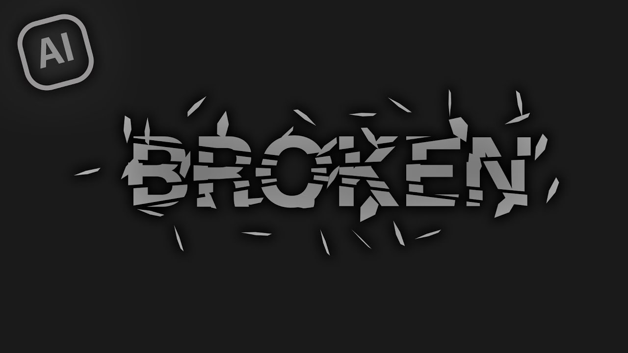 How To Create (Broken_TEXT) Effect in Illustrator Cc - YouTube