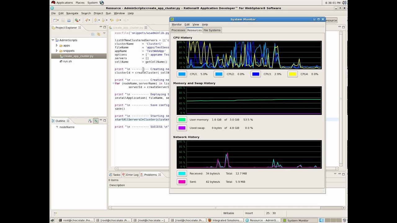 Websphere Application Server Scripted Cluster Management And App
