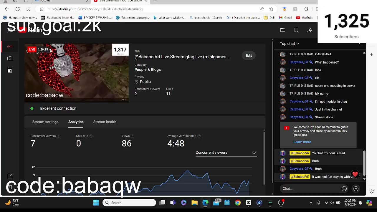 @BababoiVR Live Stream gtag live (minigames and codes) - YouTube