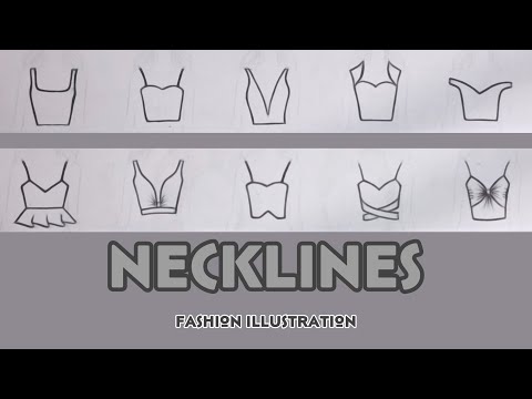 Fashion illustration/speed drawing/ necklines design/ types of necklines