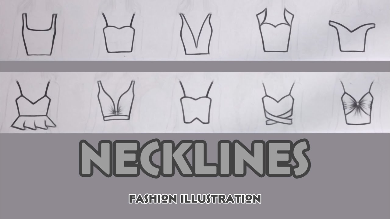Fashion illustration/speed drawing/ necklines design/ types of ...