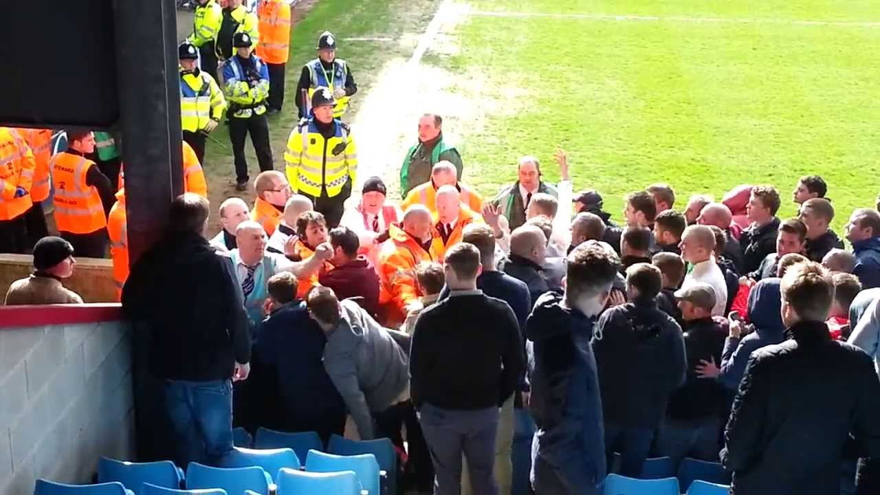 The Brawl at the Scunthorpe United Match against Swindon - YouTube