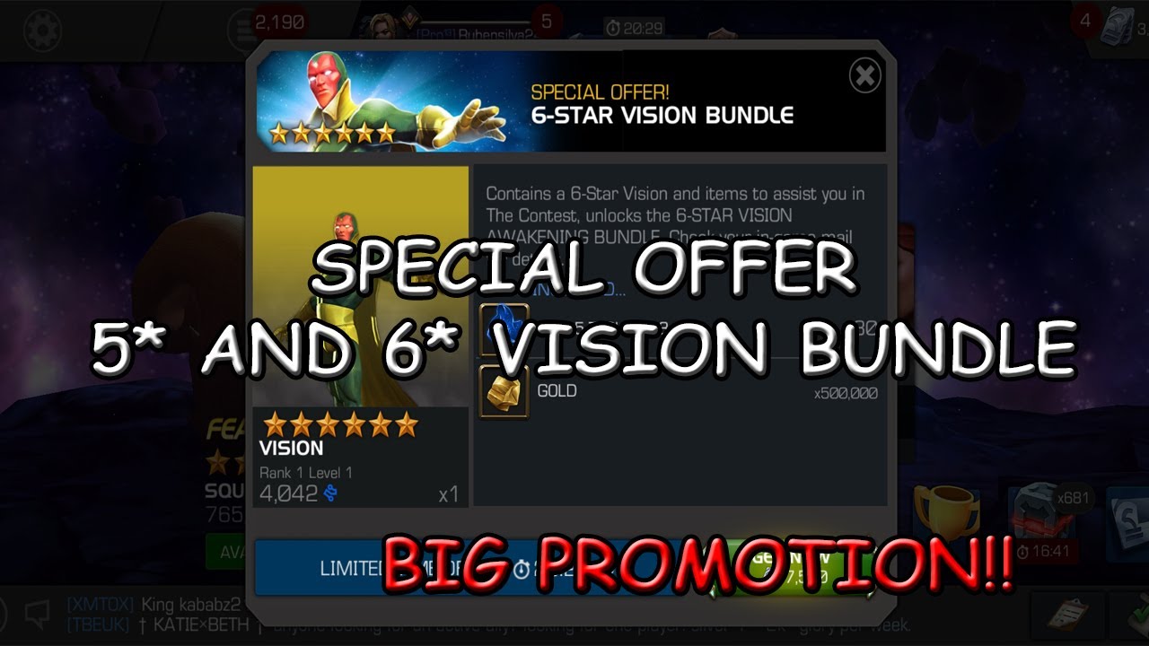 Vision Special Offer 5* AND 6* Very Cheap MCOC - YouTube